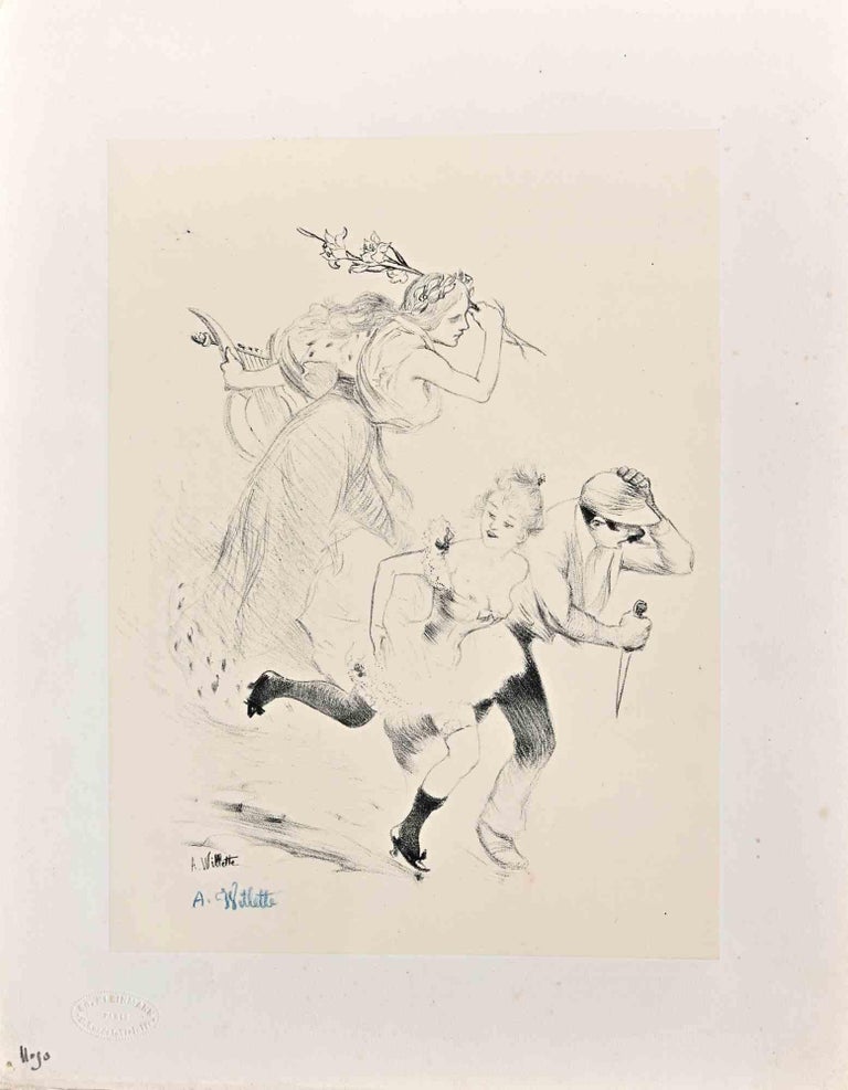 Adolphe Willette - Dangerous Jokes - Lithograph by Adolphe Willette ...
