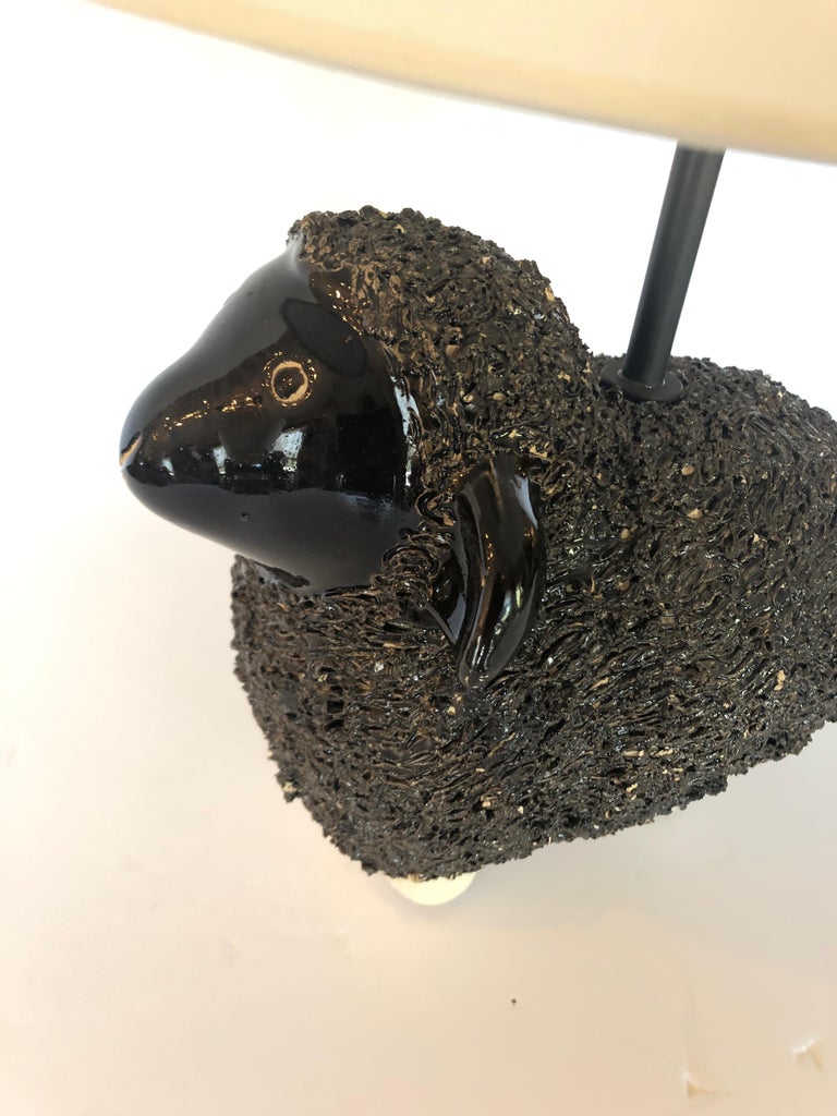 Adorable Handmade Black Ceramic Sheep Lamp For Sale at 1stDibs | sheep ...