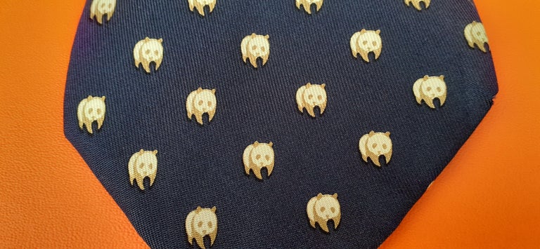 Adorable Hermès for WWF Tie Panda Pattern For Sale at 1stDibs