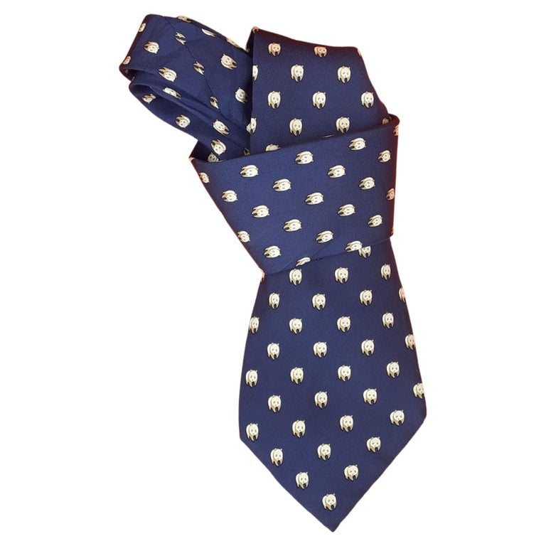 Adorable Hermès for WWF Tie Panda Pattern For Sale at 1stDibs