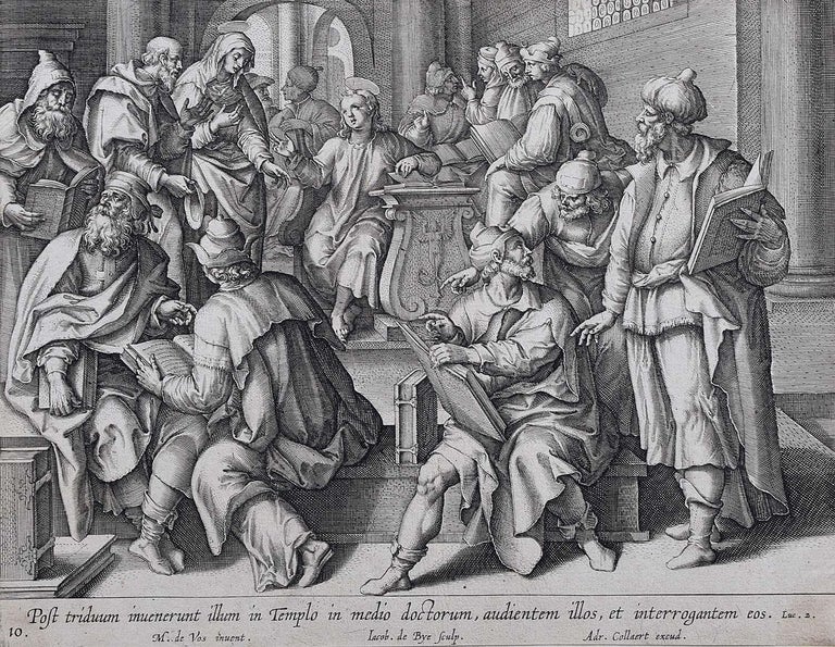 Adriaen Collaert - Adrian Collaert 17th C. engraving Christ in the ...