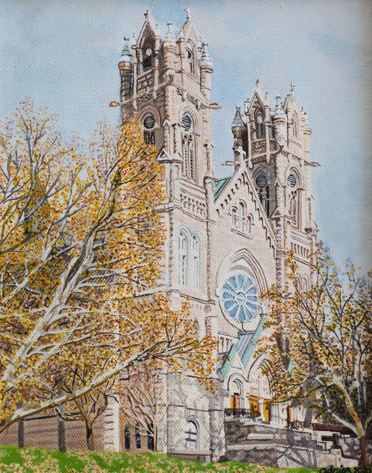Adrian Bangerter - Cathedral of the Madeleine, Painting, Acrylic on ...