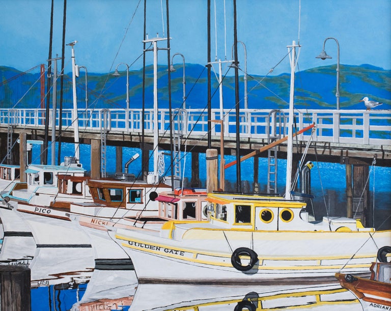 Adrian Bangerter - Fisherman"s Wharf, Painting, Acrylic on MDF Panel ...