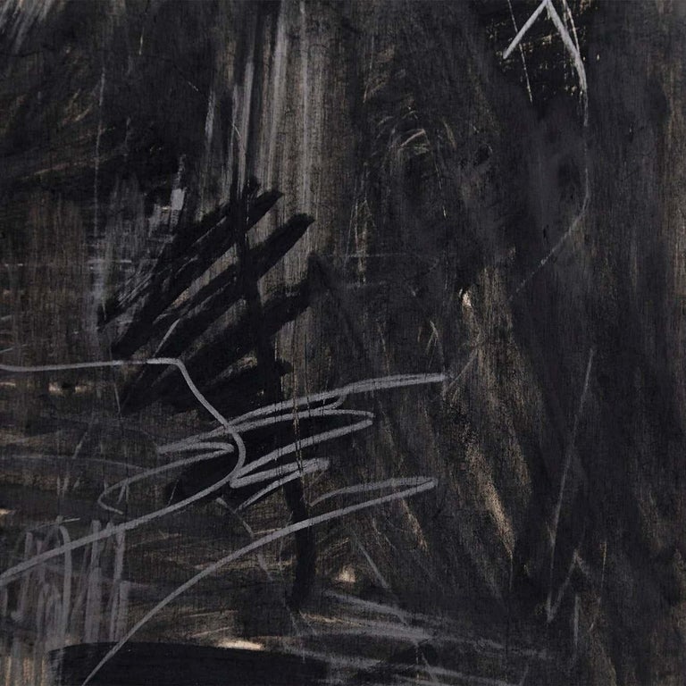 Adrian Contemporary Abstract Black Mix-Media Large Painting For Sale at ...