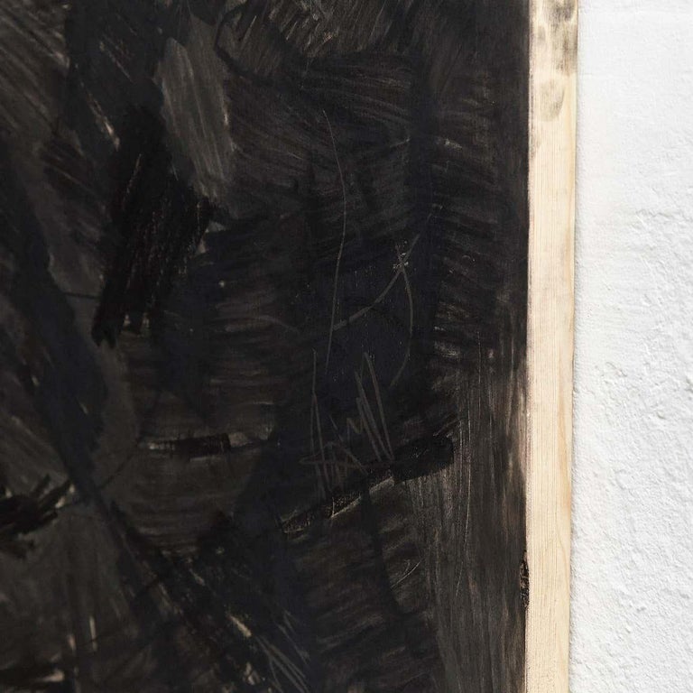 Adrian Contemporary Abstract Black Mix-Media Large Painting For Sale at ...