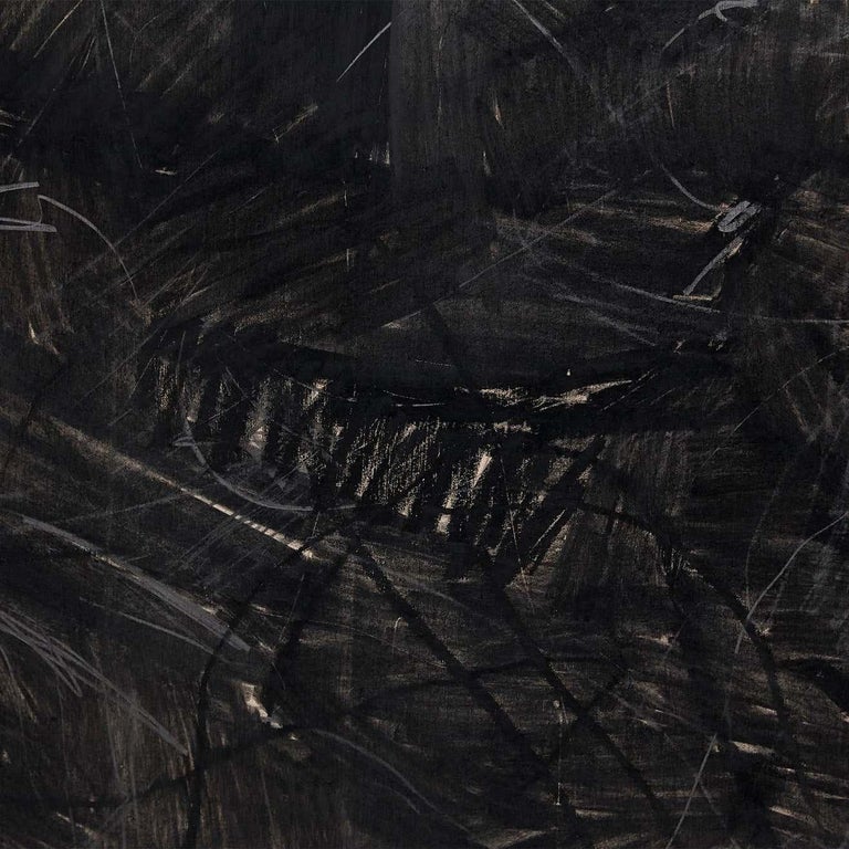 Adrian Contemporary Abstract Black Mix-Media Large Painting For Sale at ...
