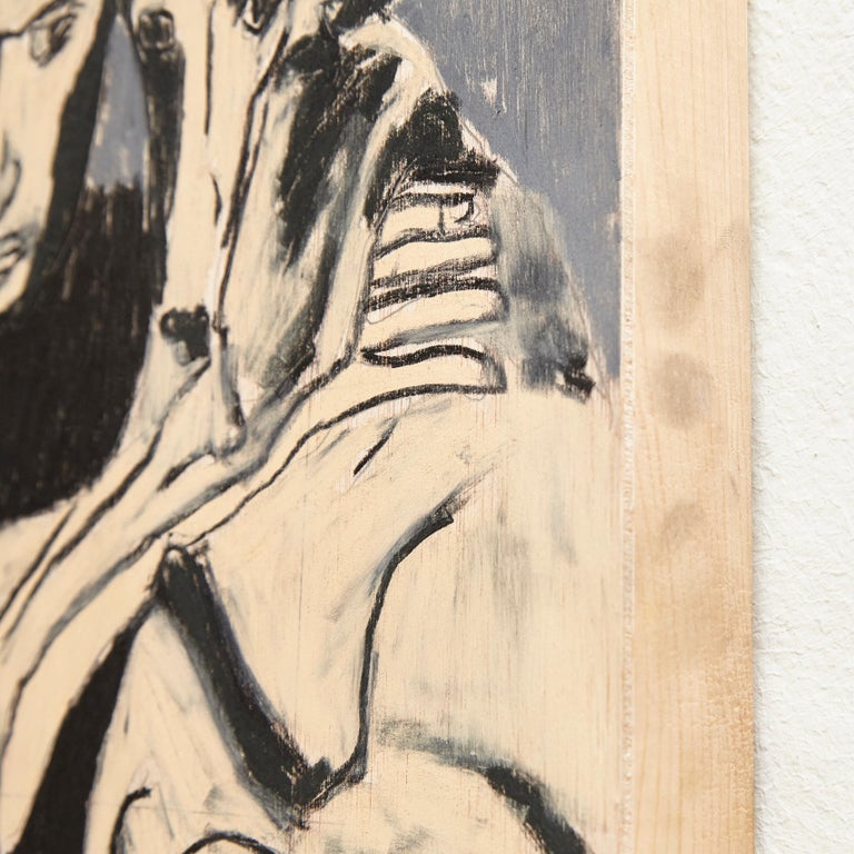 Adrian Contemporary Abstract Painting on Wood, 2019 For Sale at 1stDibs