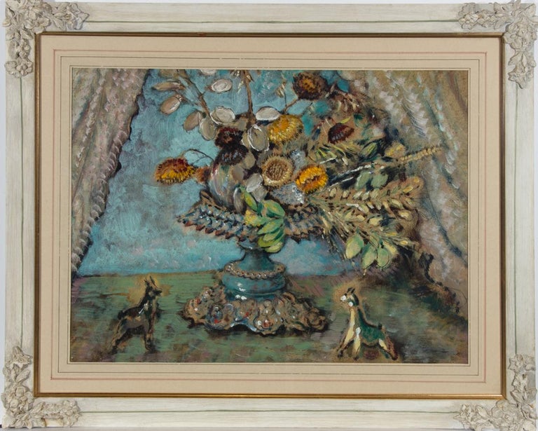 Attrib. Adrian Hill (1897-1977) - Mid 20th Century Acrylic, Sunflowers ...