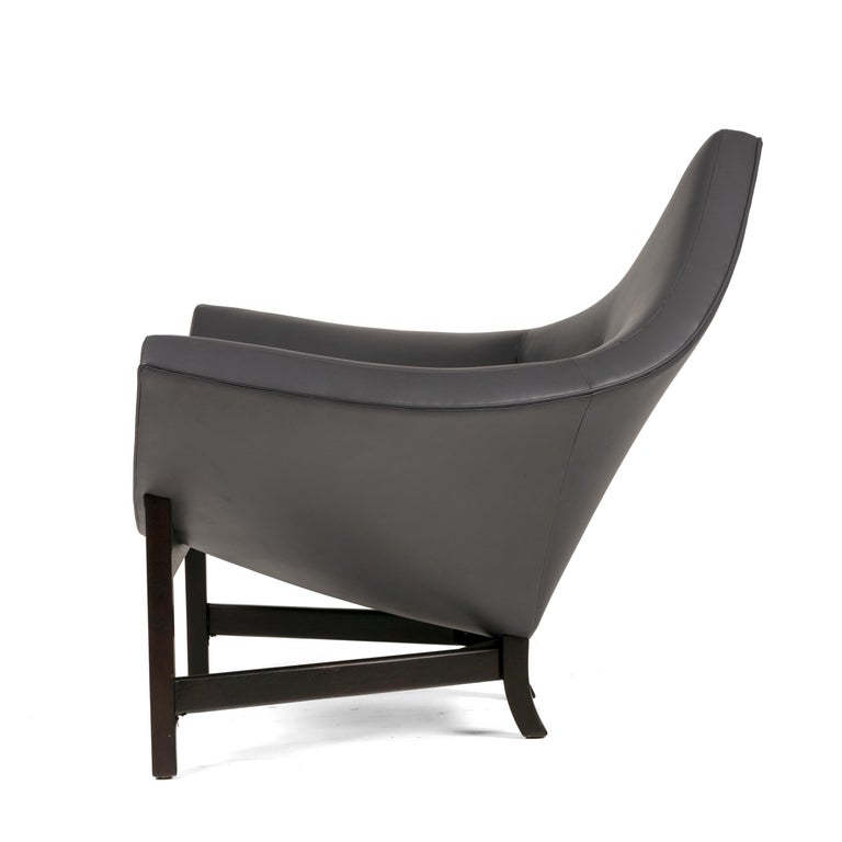 Adrian Pearsall Black Leather Coconut Chair, USA 1960s For Sale at 1stDibs