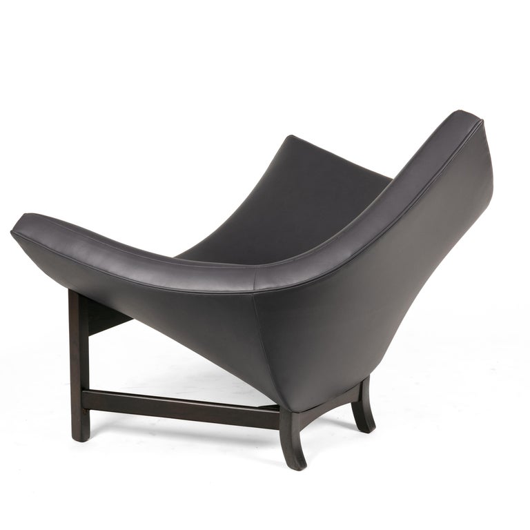 Adrian Pearsall Black Leather Coconut Chair, USA 1960s For Sale at 1stDibs