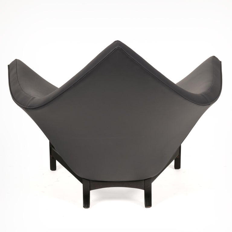 Adrian Pearsall Black Leather Coconut Chair, USA 1960s For Sale at 1stDibs