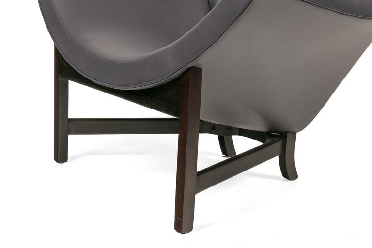 Adrian Pearsall Black Leather Coconut Chair, USA 1960s For Sale at 1stDibs