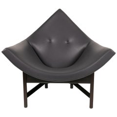 Adrian Pearsall Black Leather Coconut Chair, USA 1960s For Sale at 1stDibs