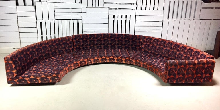 Adrian Pearsall Deep Orange and Black Geometric Sectional Sofa Craft ...