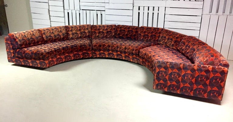 Adrian Pearsall Deep Orange and Black Geometric Sectional Sofa Craft ...