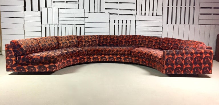 Adrian Pearsall Deep Orange and Black Geometric Sectional Sofa Craft ...