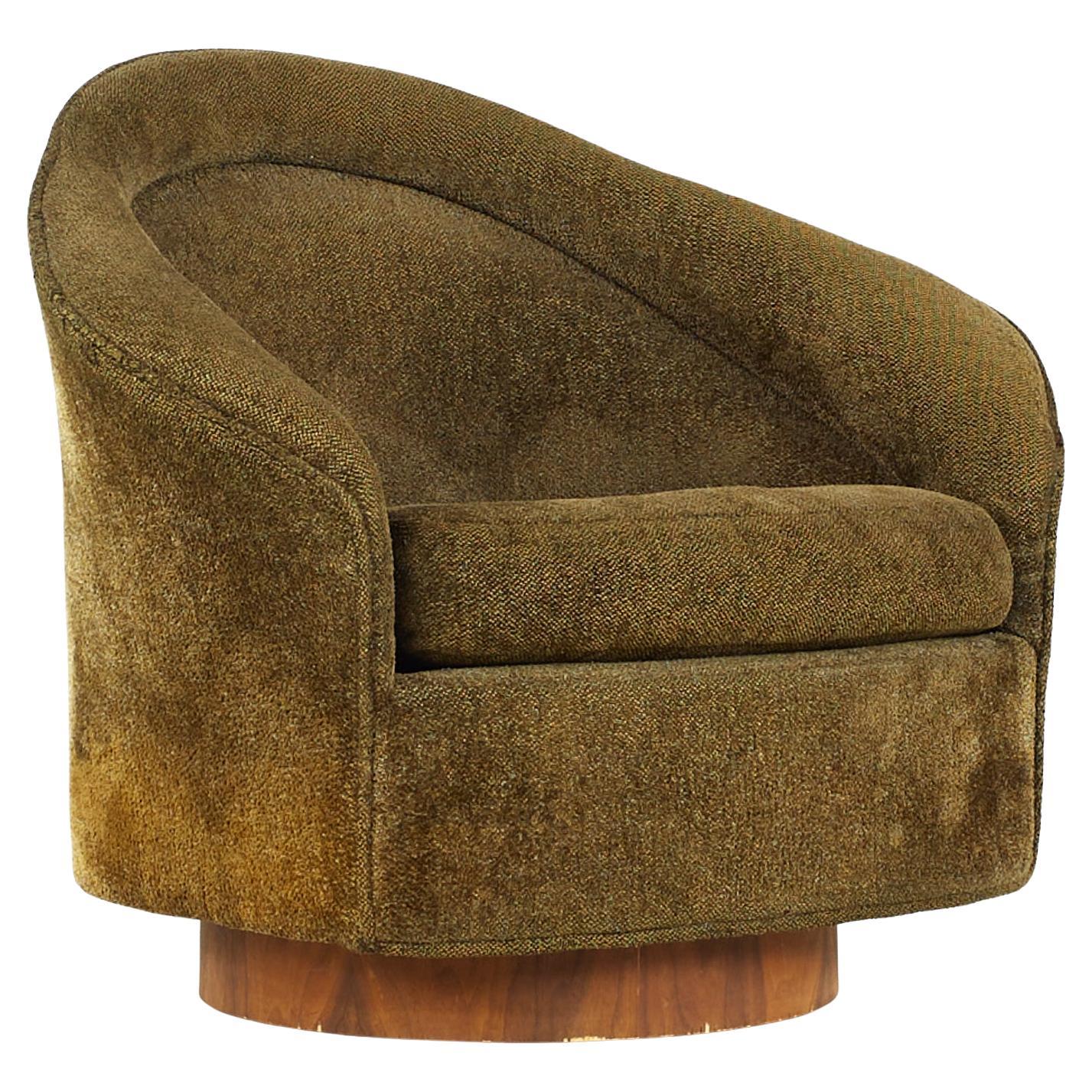 Adrian Pearsall for Craft Associates Midcentury Walnut Swivel Chair For ...