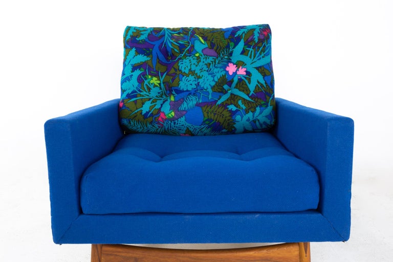 Adrian Pearsall for Craft Associates Model 2406-C MCM Sleigh Leg Lounge ...