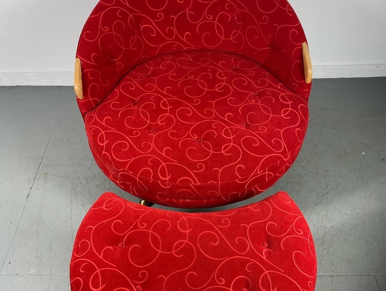 Adrian Pearsall "Havana" Round Lounge Chair and Ottoman, Classic Mid ...