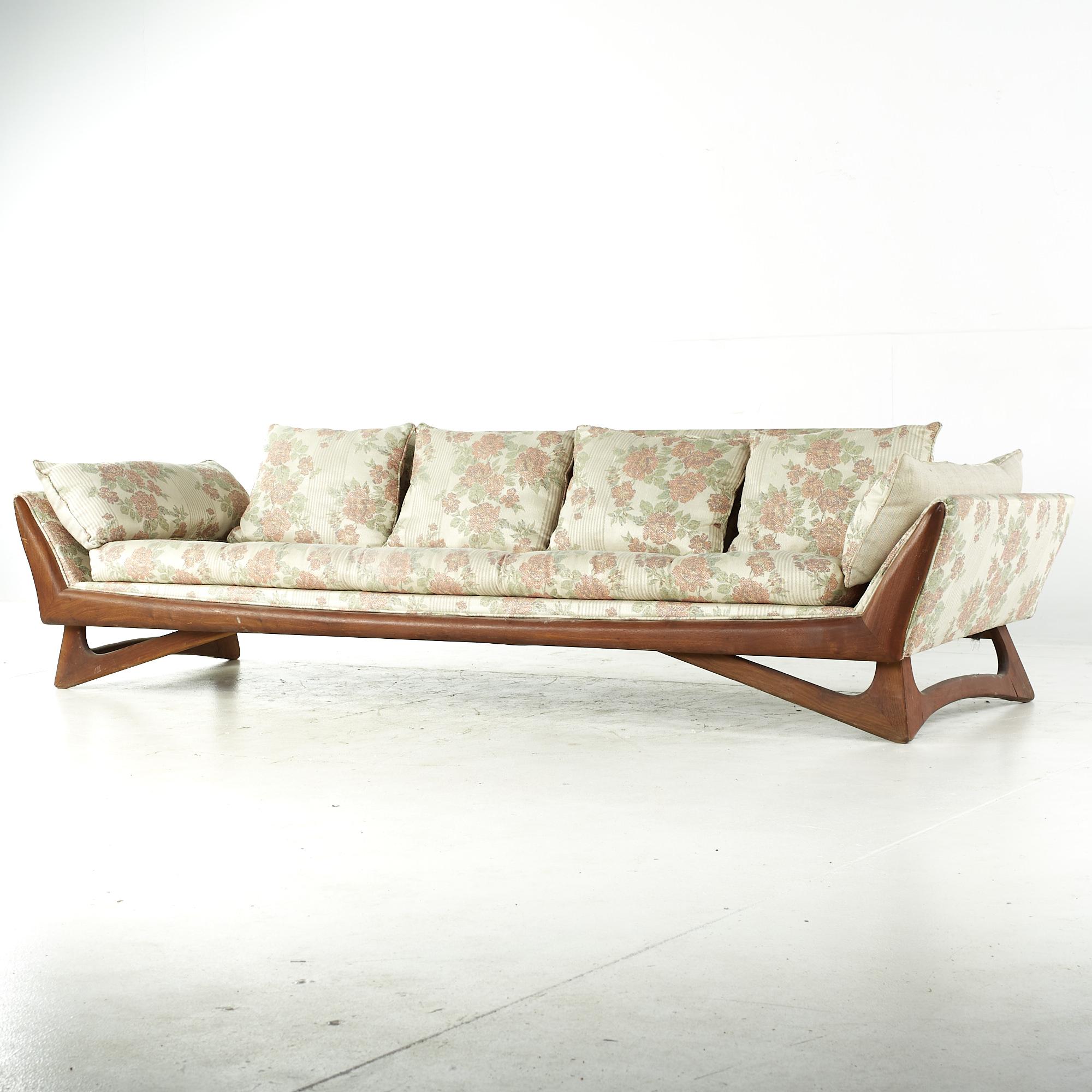 Adrian Pearsall Midcentury Walnut Gondola Sofa For Sale at 1stDibs