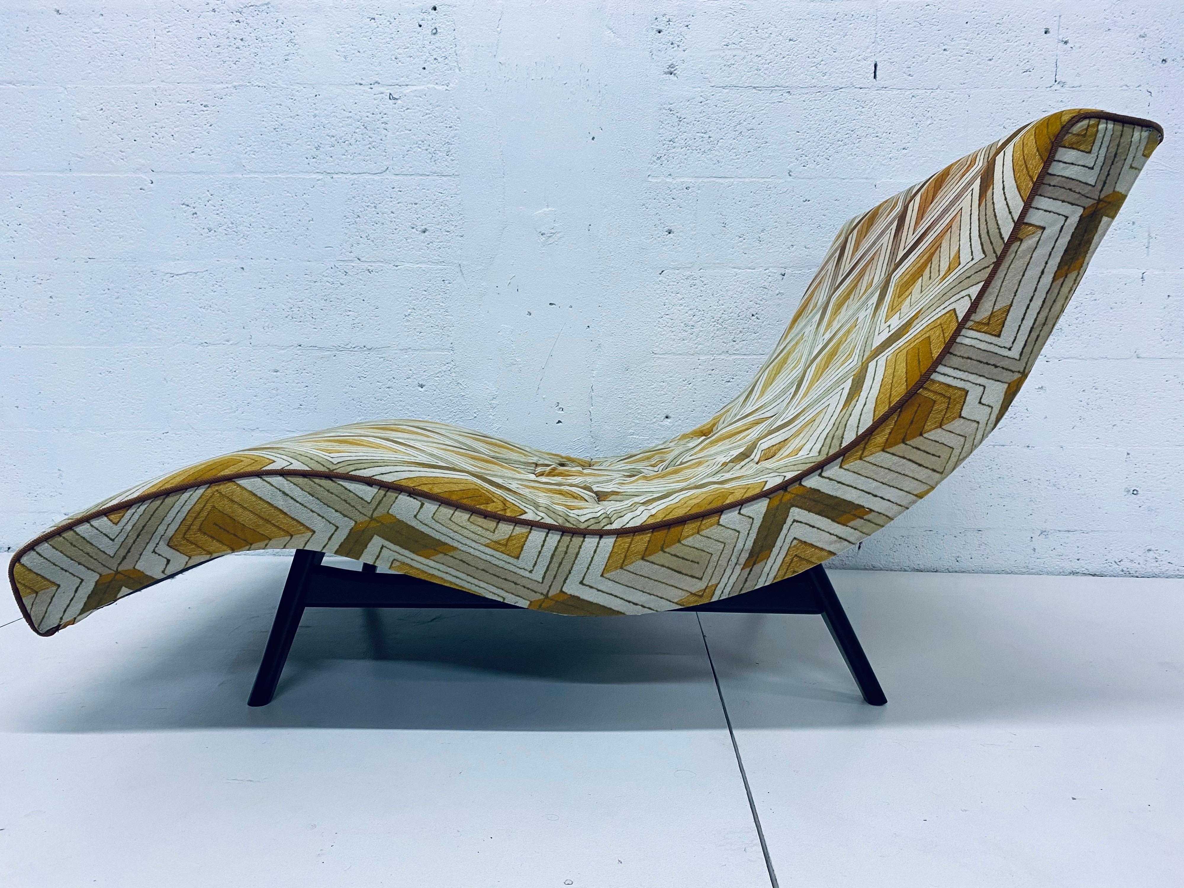 Adrian Pearsall Mid-Century Wave Chaise Lounge with Ebony Base for ...