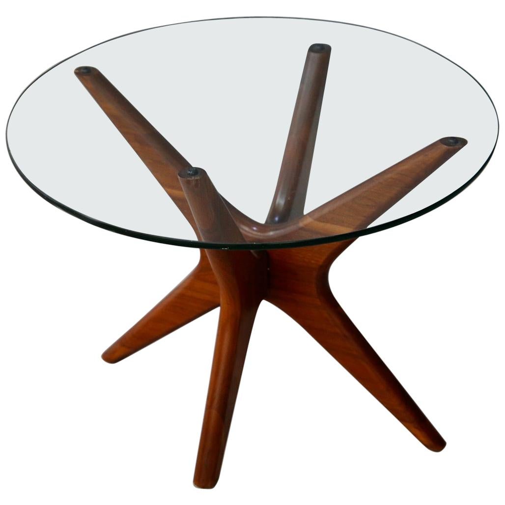 Jack Shape Glass Round Table - For Sale on 1stDibs