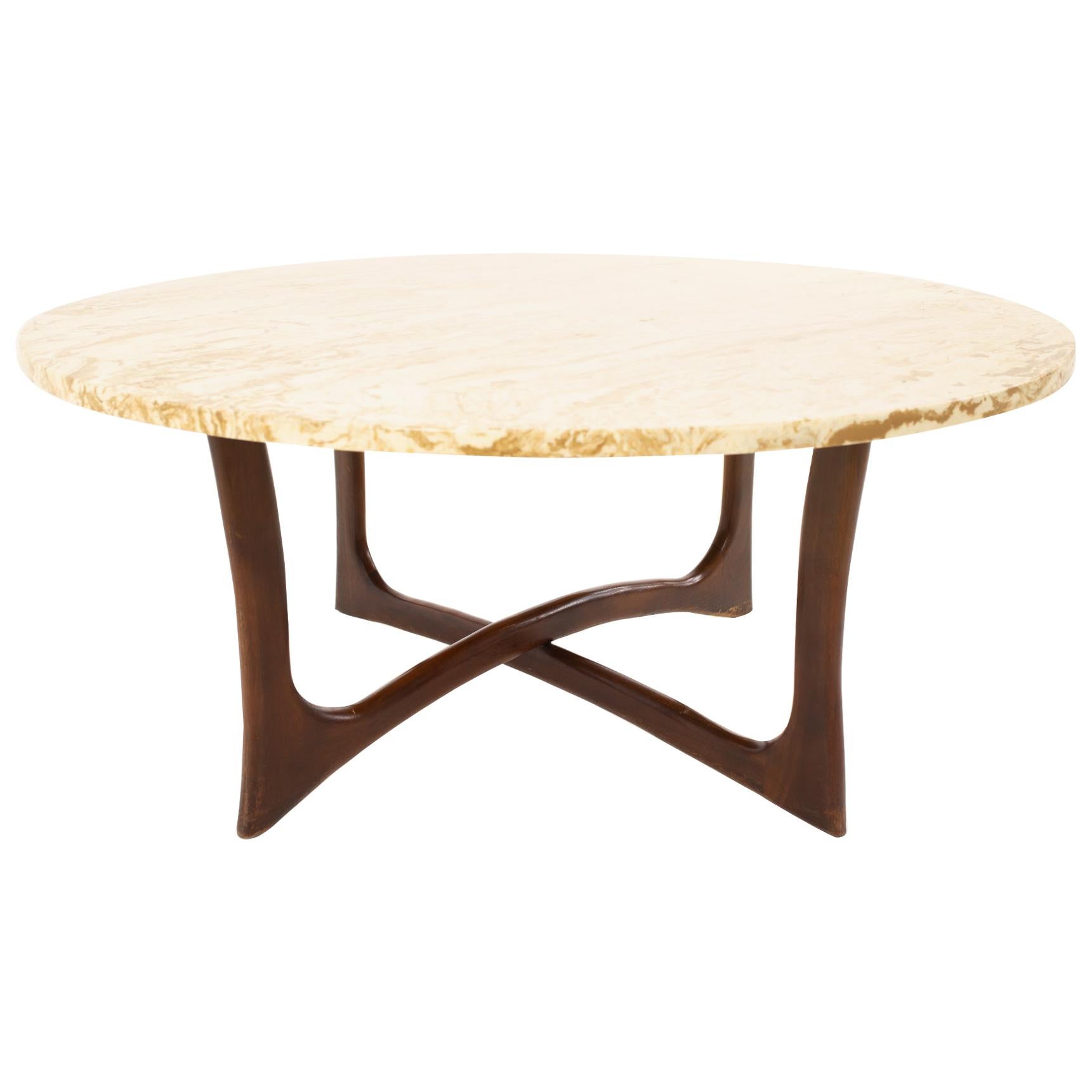 Adrian Pearsall Mid-Century Modern Walnut Base, Heart Shape Coffee ...