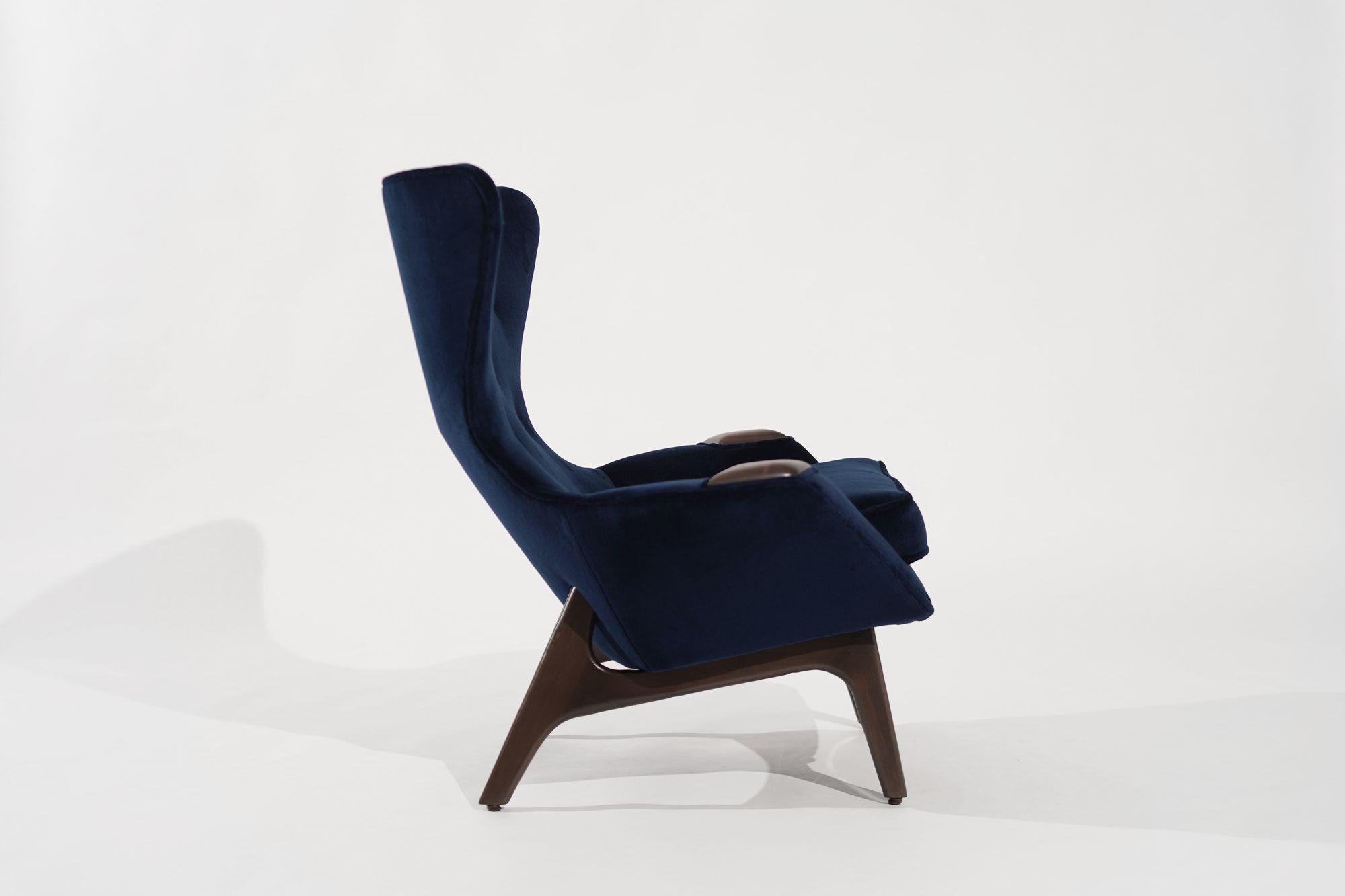 Adrian Pearsall Model 2231-C Wing Chair in Navy Blue Alpaca Velvet For ...