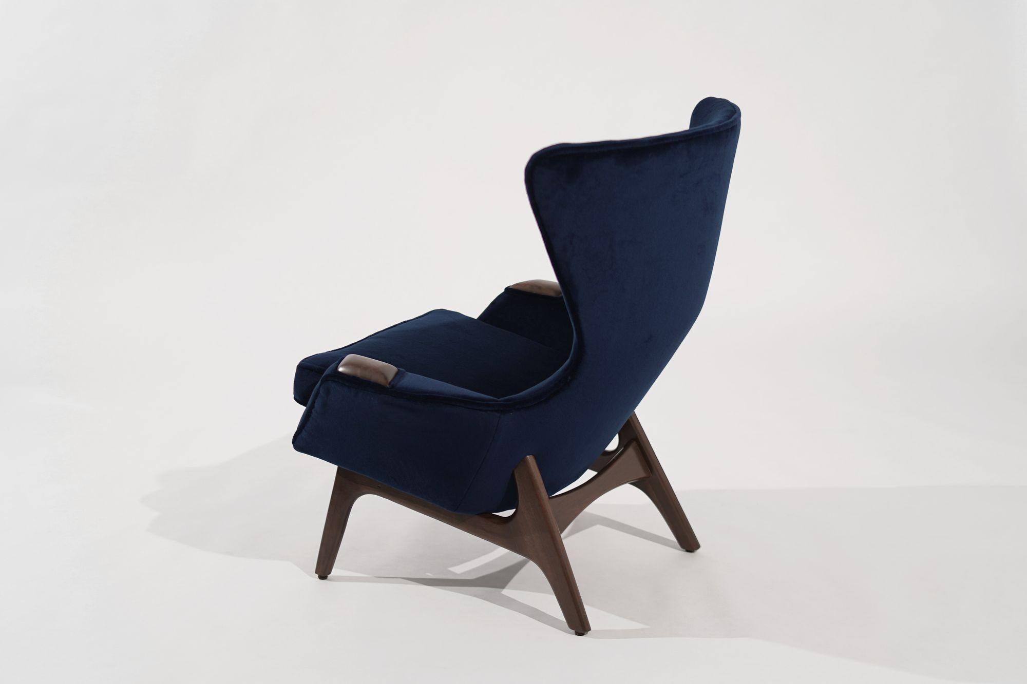 Adrian Pearsall Model 2231-C Wing Chair in Navy Blue Alpaca Velvet For ...