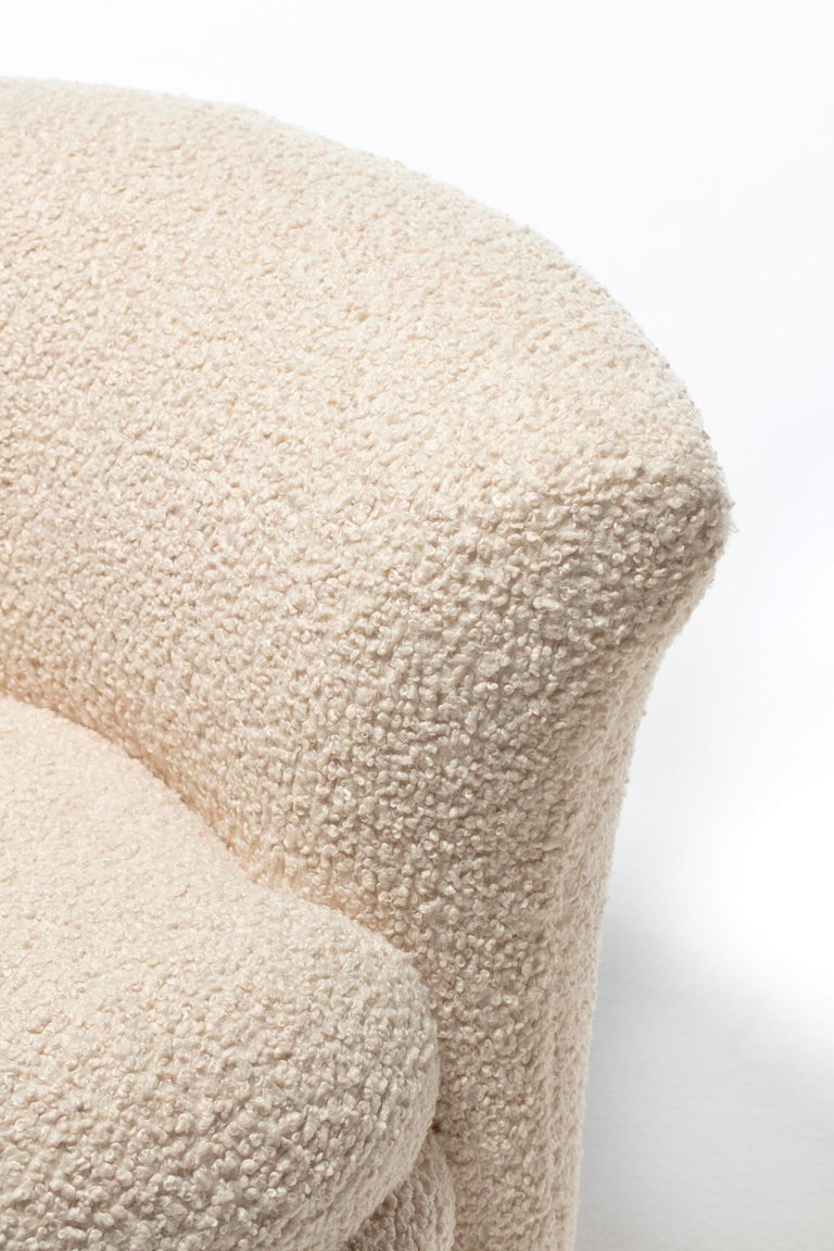 Adrian Pearsall Post Modern Swivel Chair and Ottoman in Ivory White ...