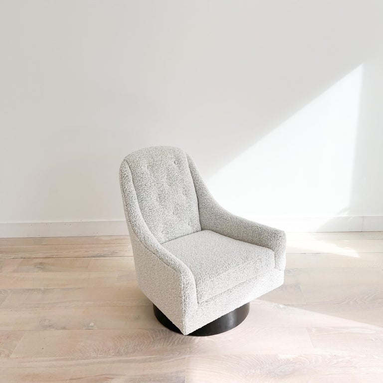 Adrian Pearsall Style High Back Swivel Lounge Chair with New Black ...