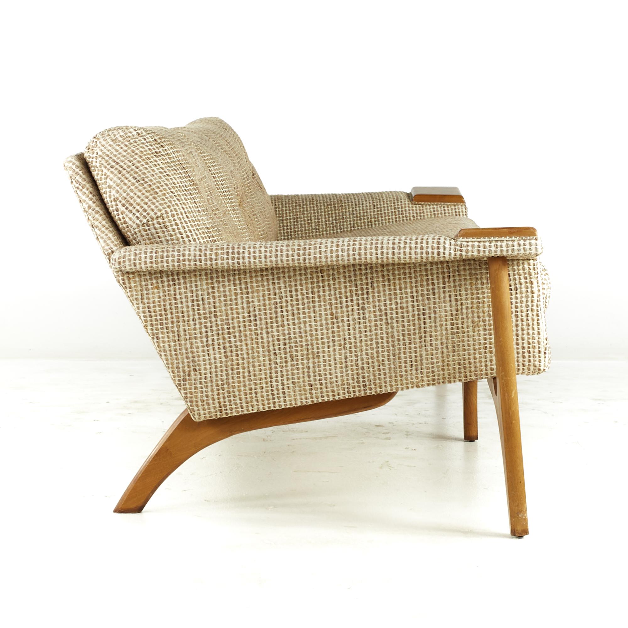 Adrian Pearsall Style Midcentury Walnut Gondola Sofa For Sale at 1stDibs