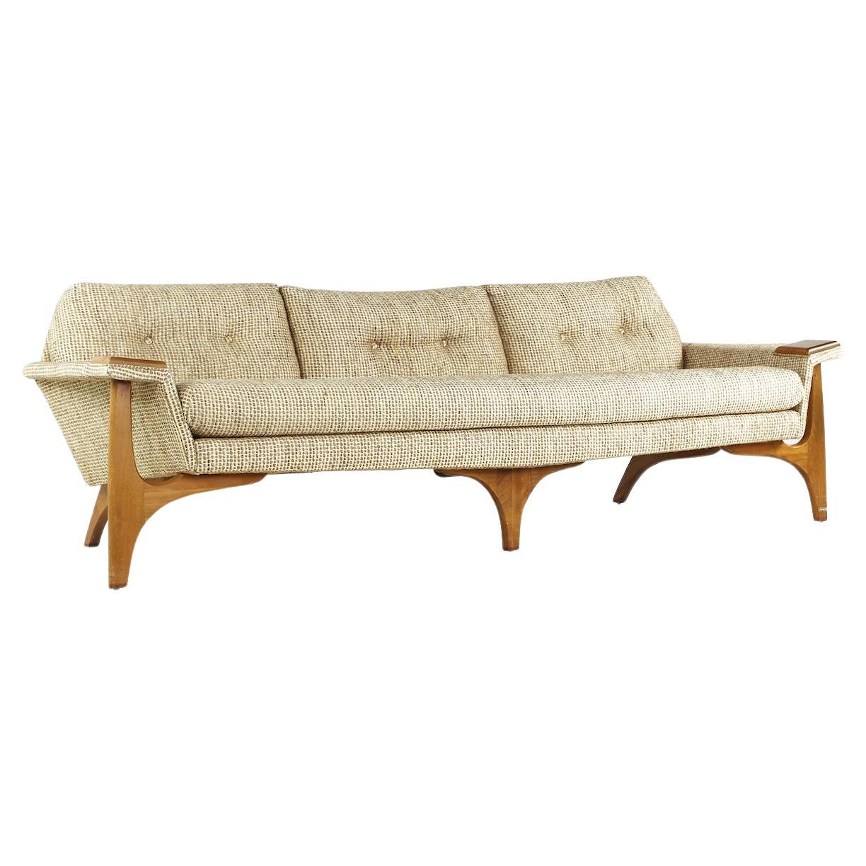 Adrian Pearsall Midcentury Walnut Gondola Sofa For Sale at 1stDibs