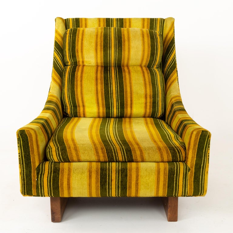 Adrian Pearsall Style Mid Century Walnut Sleigh Leg Lounge Chair and ...