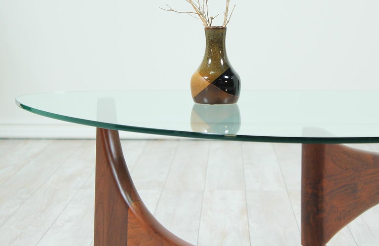 Adrian Pearsall Triangular Glass Top Coffee Table for Craft Associates ...