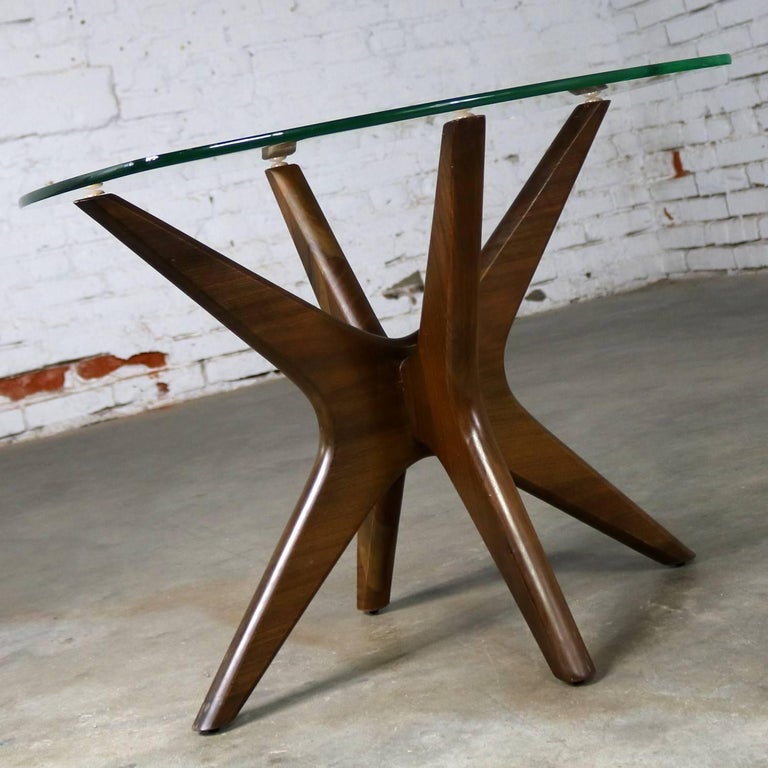 Adrian Pearsall Walnut and Glass Jacks Side Table, Mid-Century Modern ...