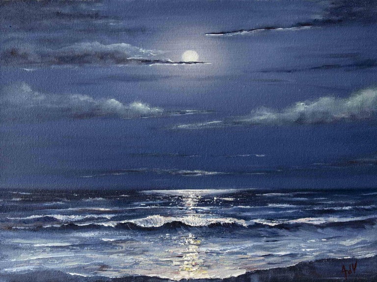 Adriano Bernetti da Vila - Sea Nocturne - Painting by Adriano Bernetti ...