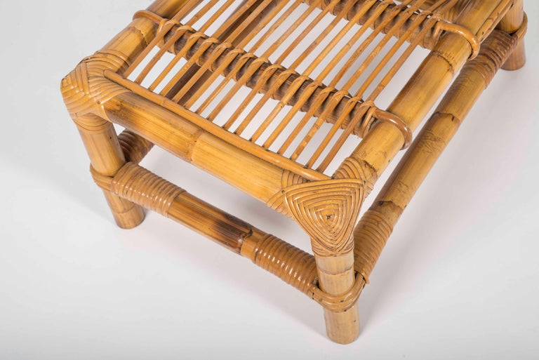 Adrien Audoux and Frida Minnet Wicker Low Chair For Sale at 1stDibs