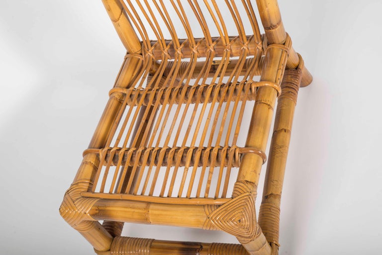 Adrien Audoux and Frida Minnet Wicker Low Chair For Sale at 1stDibs