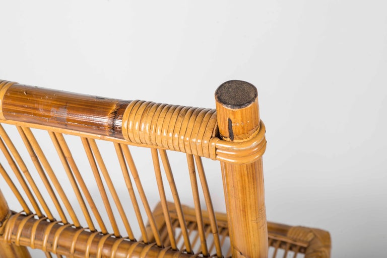 Adrien Audoux and Frida Minnet Wicker Low Chair For Sale at 1stDibs