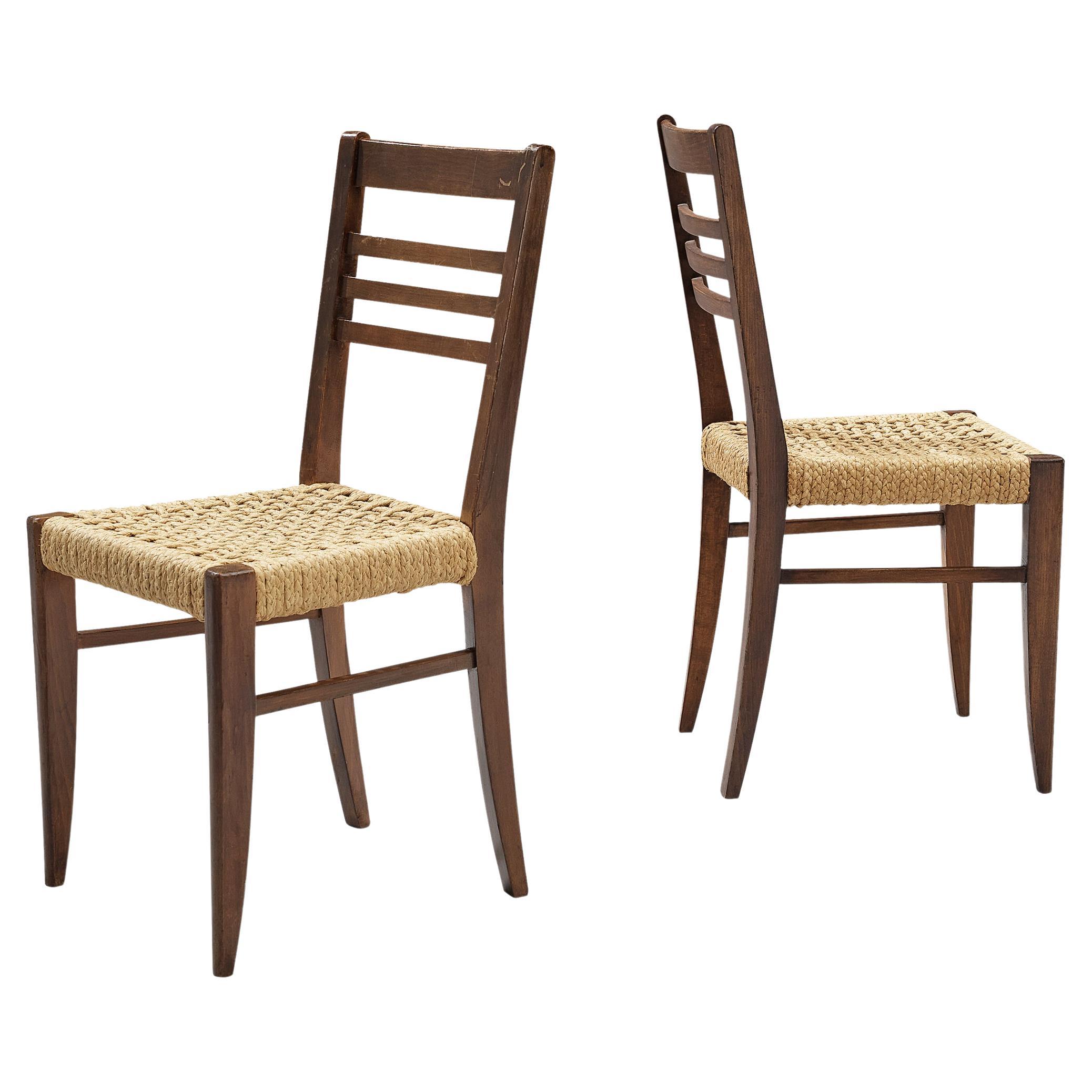 Adrien Audoux and Frida Minet Set of Eight Dining Chairs in Braided ...