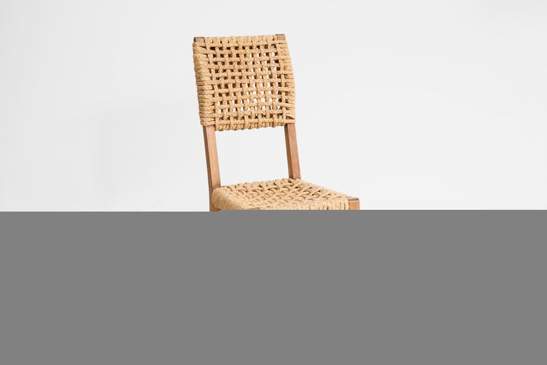 Adrien Audoux and Frida Minet, Set of Six Dining Chairs, France 1950 at ...