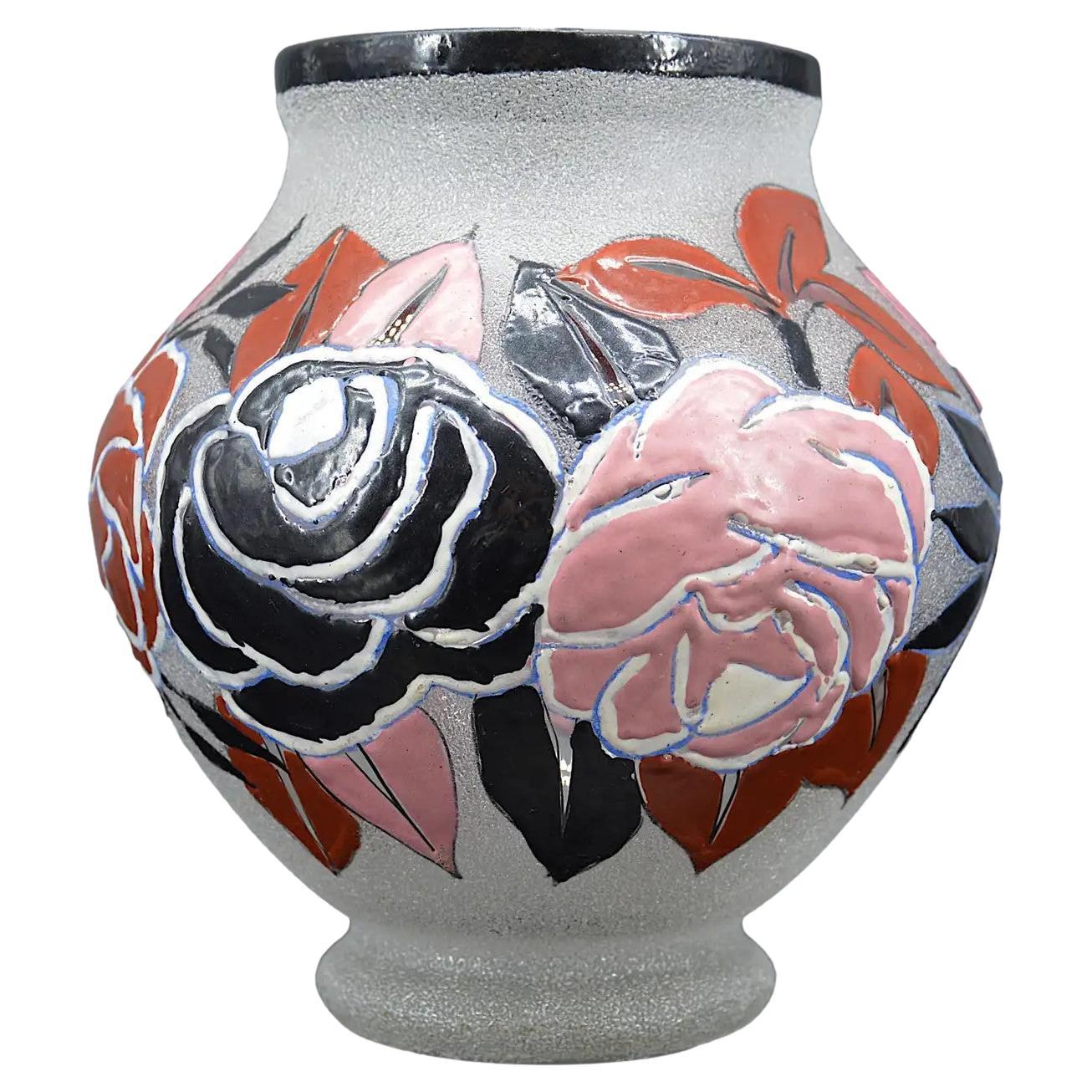 Unique Art Deco Vase by Chris Lebeau, Manufactured by Moser, Bohemia ...