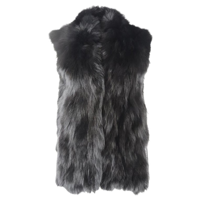 Adrienne Landau Rabbit And Fox Fur Gilet Small For Sale at 1stDibs