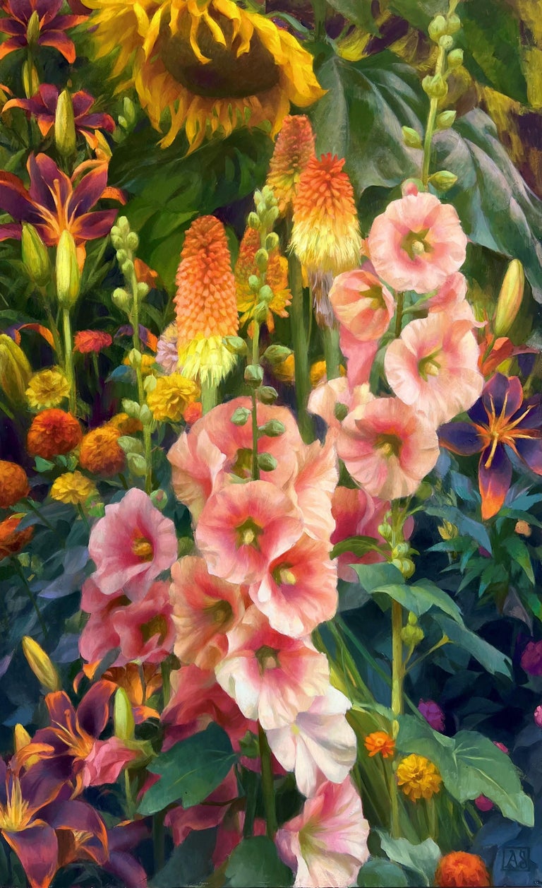 Adrienne Stein - "Fantasy Garden II", Oil Painting For Sale at 1stDibs