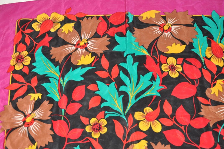 Adrienne Vittadini Violet Border With Eye-Popping Jungle Floral Silk ...