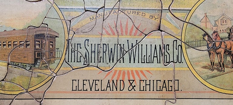 Advertising Puzzle USA Map Sherwin Williams Paint 19th Century For Sale ...