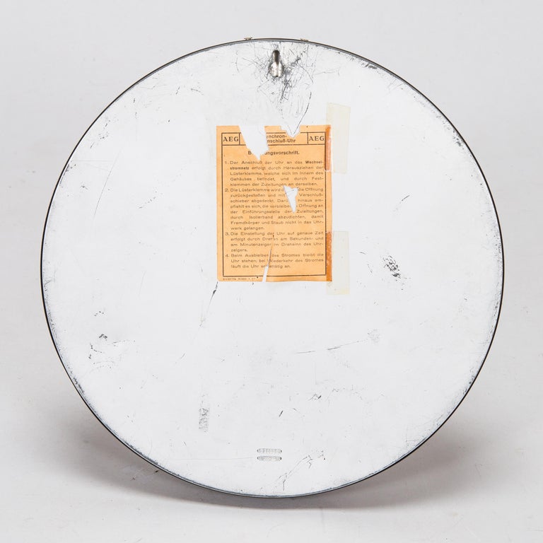 AEG Factory, Station Wall Clock by Peter Behrens For Sale at 1stDibs