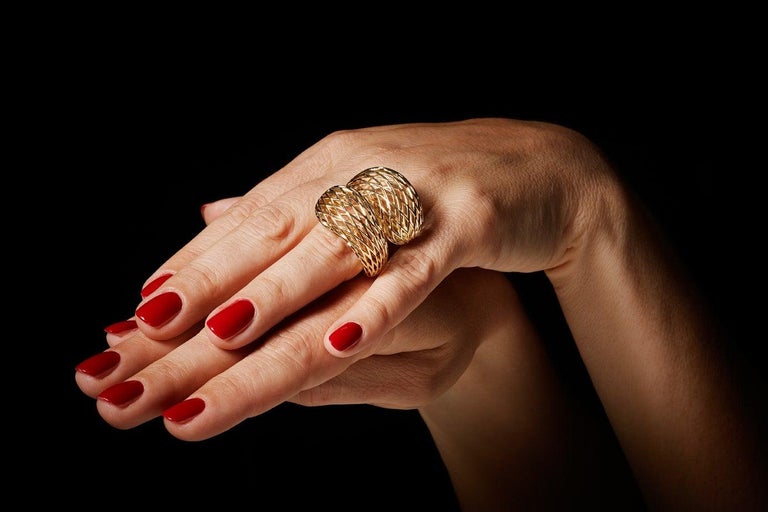 Customizable AENEA 18k Yellow Gold Net Ring For Sale at 1stDibs