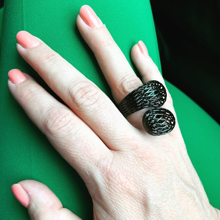 Customizable AENEA 18k Yellow Gold Net Ring For Sale at 1stDibs